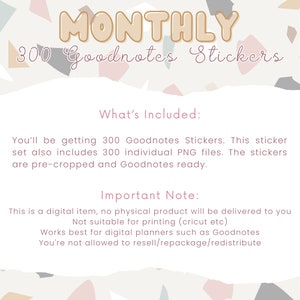 Goodnotes Stickers, Digital Stickers Goodnotes Months, Monthly Digital ...