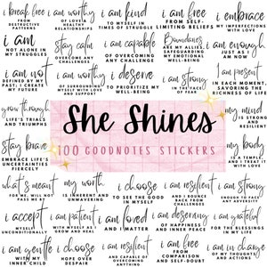 Goodnotes Stickers, Positive Affirmations, Precropped Stickers, Digital ...