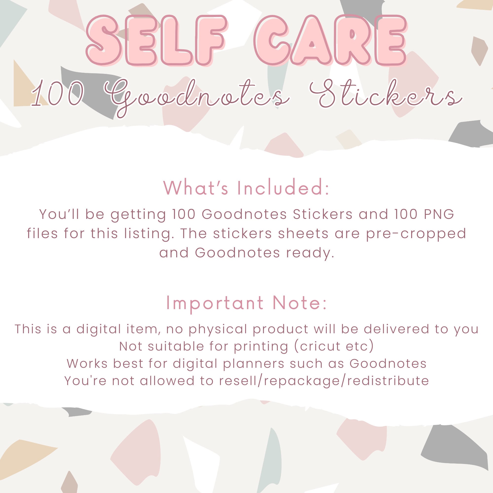 Goodnotes Stickers, Self Love, Self Care, Precropped Stickers, Planner ...