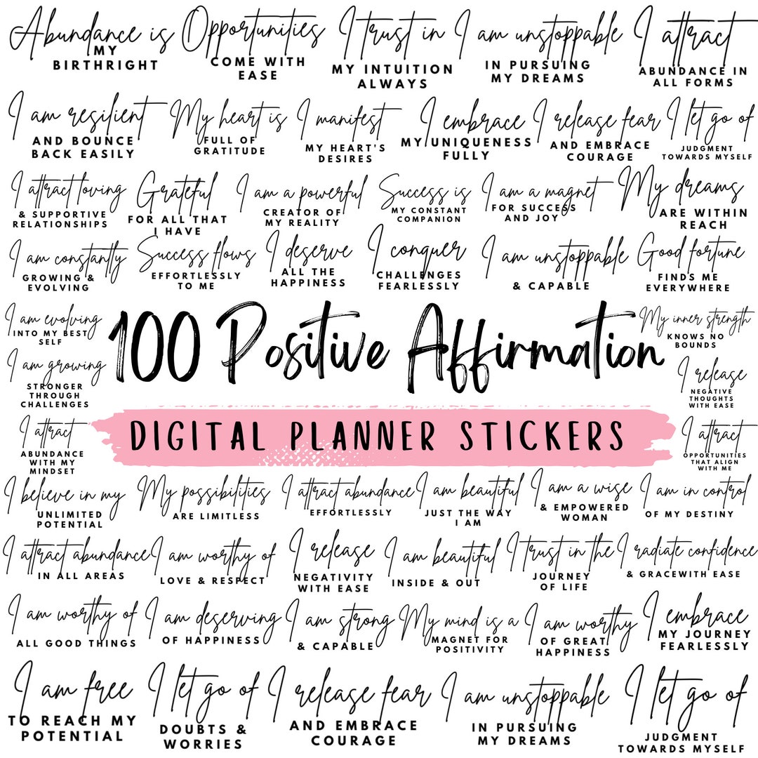 Goodnotes Stickers, Positive Affirmations, Digital Planner Stickers ...