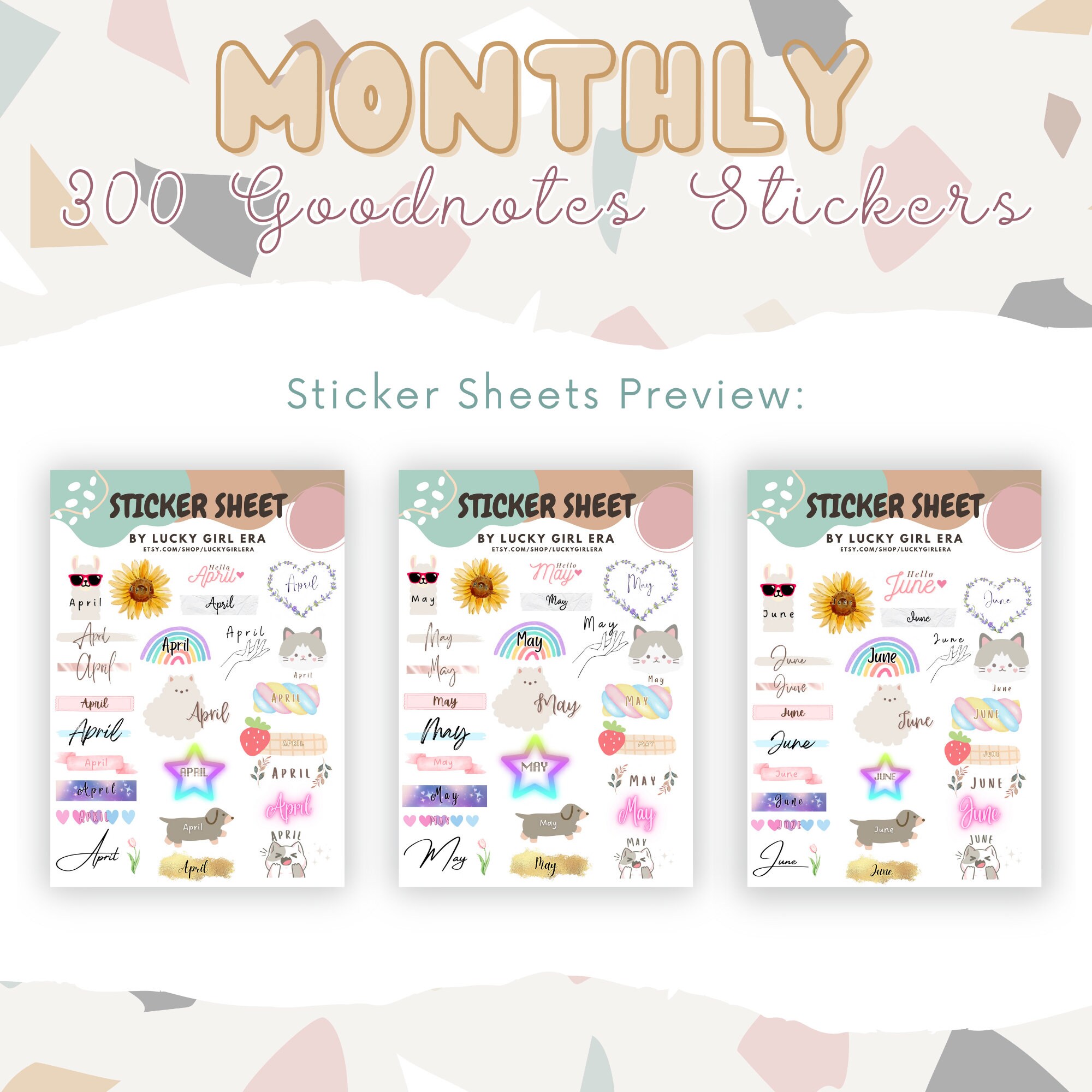 Goodnotes Stickers, Digital Stickers Goodnotes Months, Monthly Digital ...