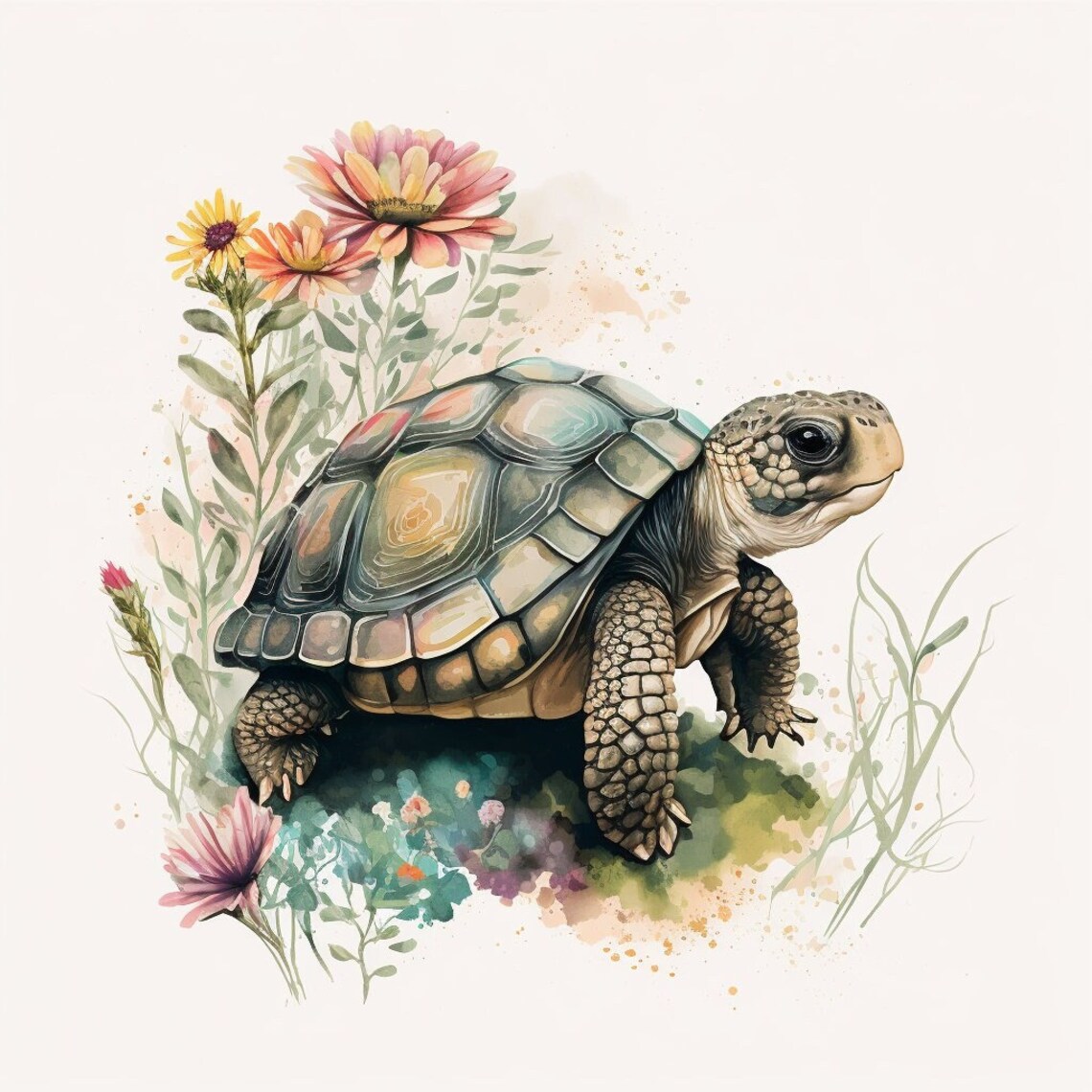 Turtle Watercolor Clipart Underwater World Watercolor Art Baby Turtle ...