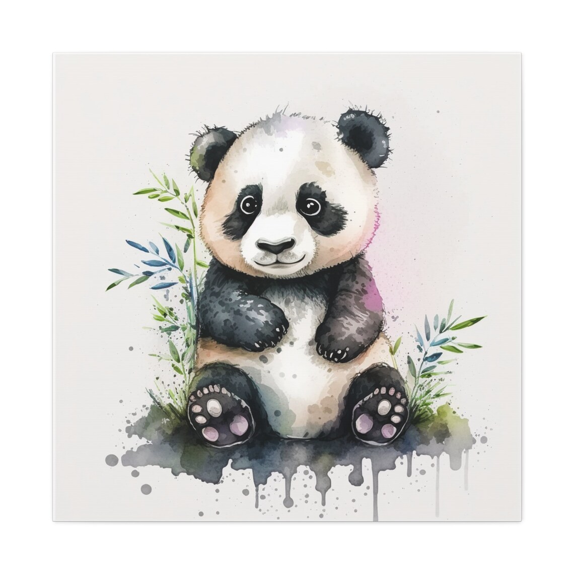 Panda Watercolor Clipart Nursery Decor Baby Panda Watercolor Cute Baby ...