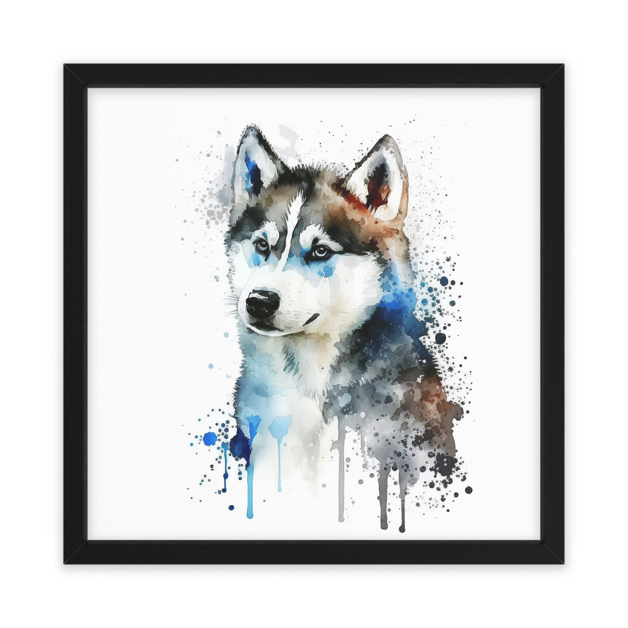 Husky Watercolor Clipart Nursery Decor Husky Dog Watercolor Cute Baby ...