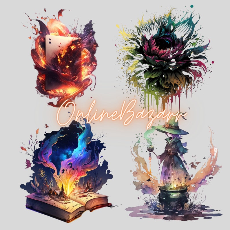 12 PNG Watercolor Pastel Witch Clipart Pastel Witchcraft Clip - Etsy