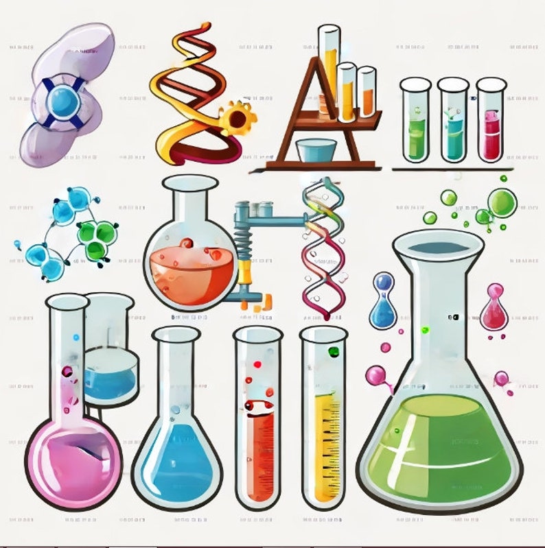 Science Lab Clipart, Experiments, Microscope, Test Tube, Chemistry ...