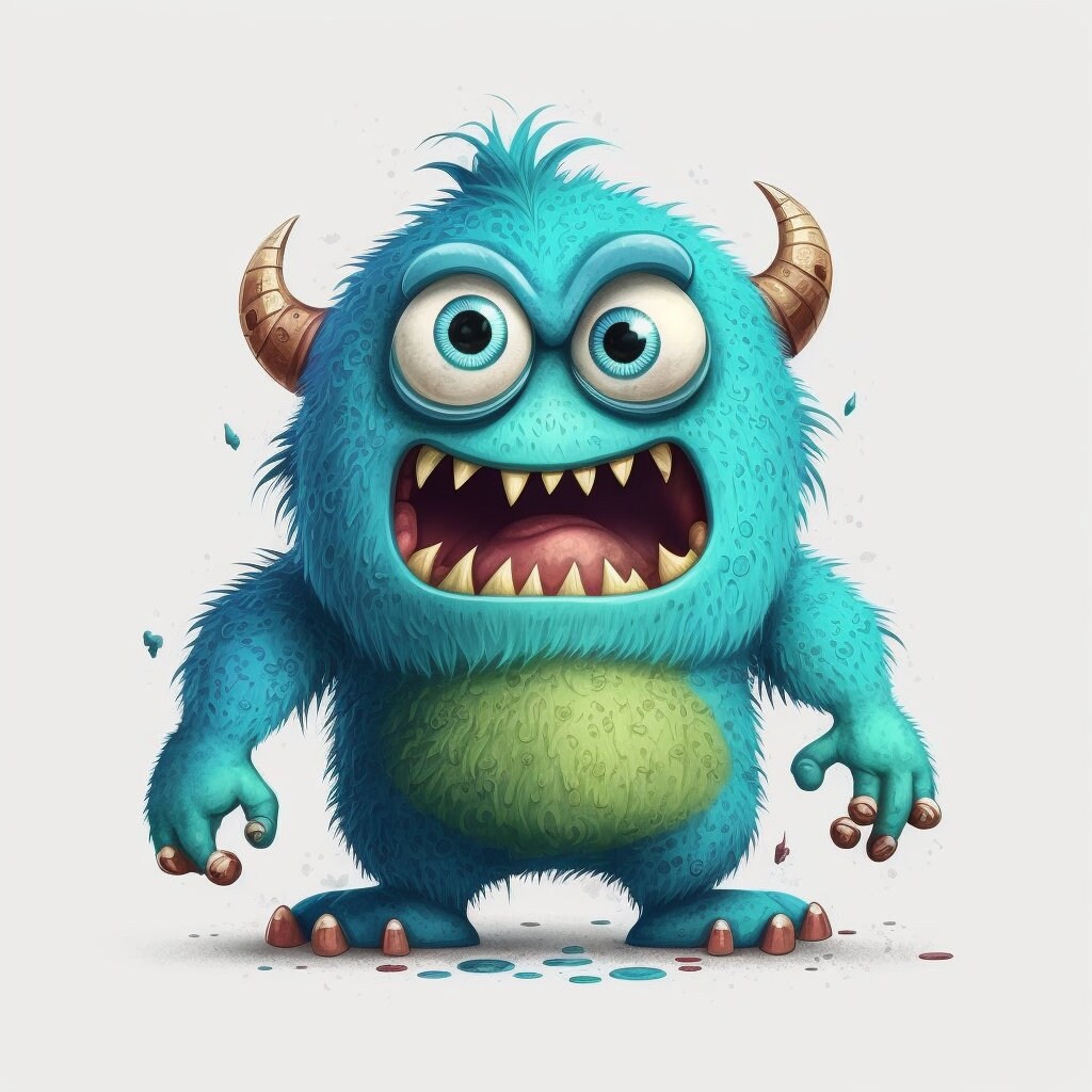 Cartoon Monster Printable Clipart Set 13 High-quality Pngs, Instant ...