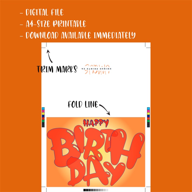 Balloon Lettering Birthday Card Printable - Etsy