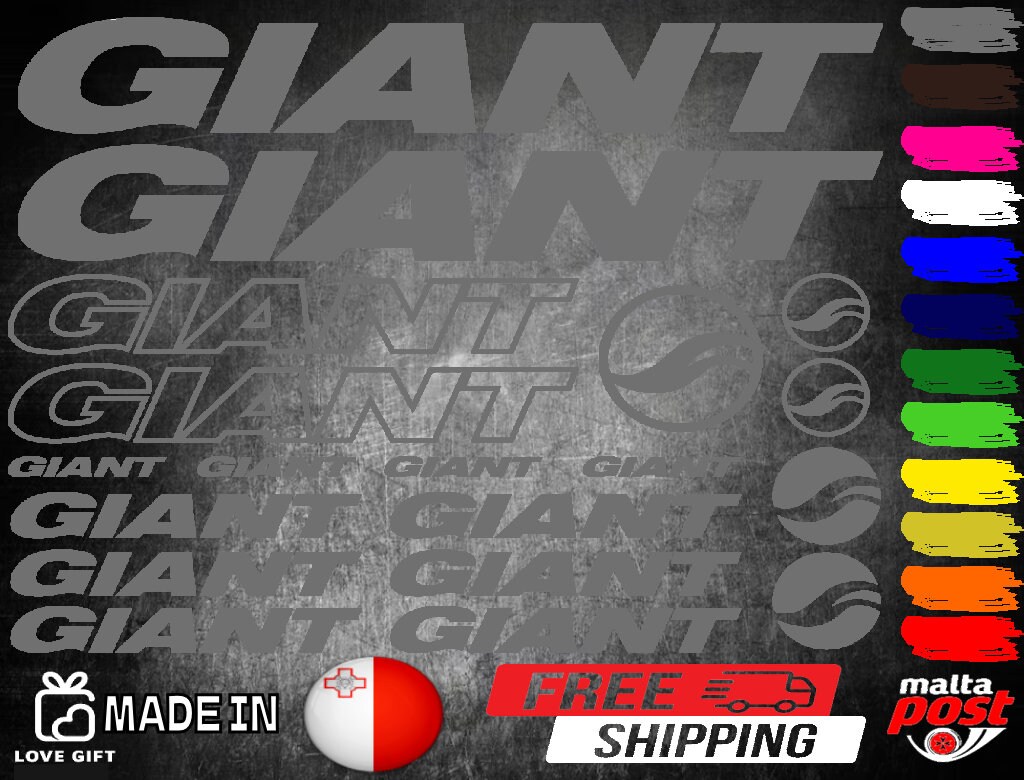 Giant Vinyl Stickers Sheet Bike Frame Cycle Cycling Bicycle Mtb Road - Etsy