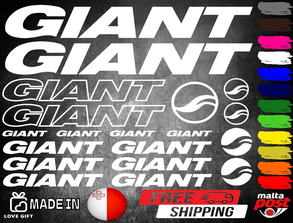 Giant Vinyl Stickers Sheet Bike Frame Cycle Cycling Bicycle Mtb Road - Etsy