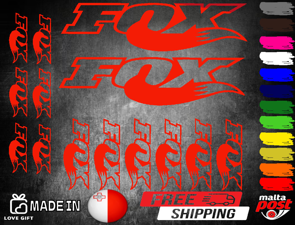 Fox Racing Logo 14x Stickers/decals Bike Motorcycle Fork Frame Vinyl ...