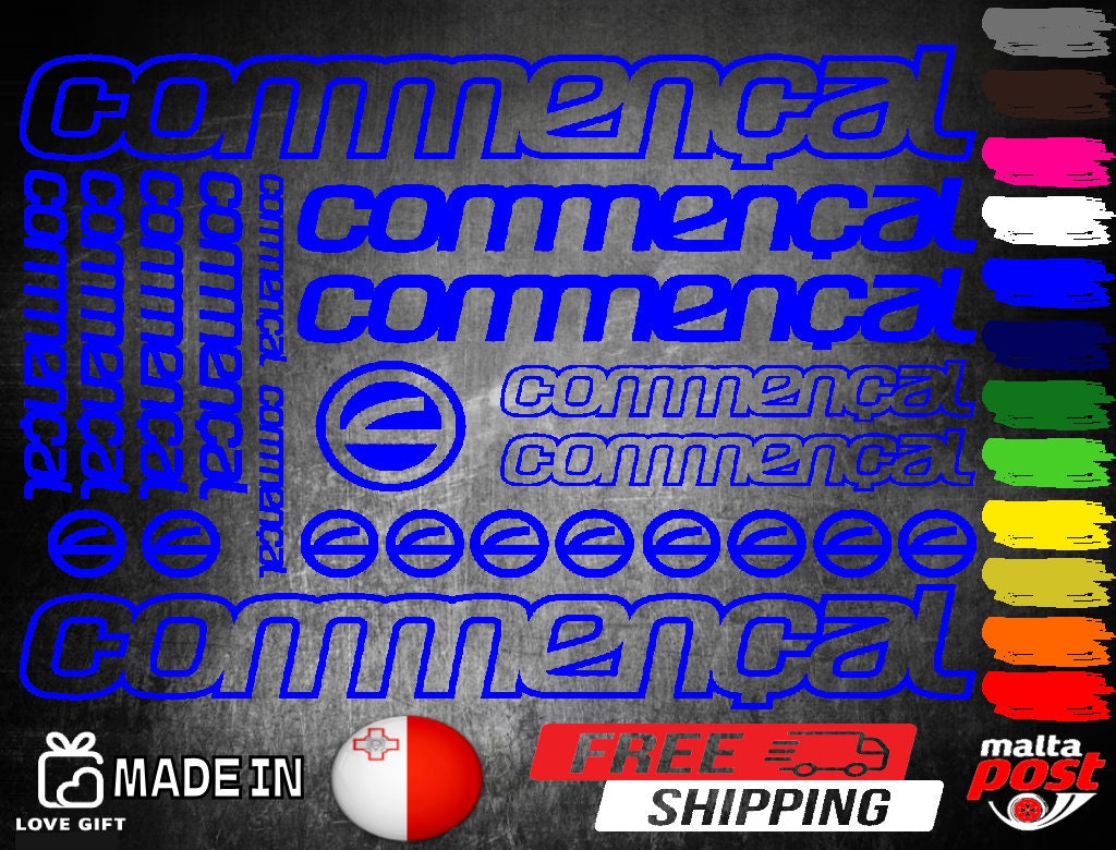 Commencal Vinyl Decal Stickers Sheet Bike Frame Cycle Cycling Bicycle ...