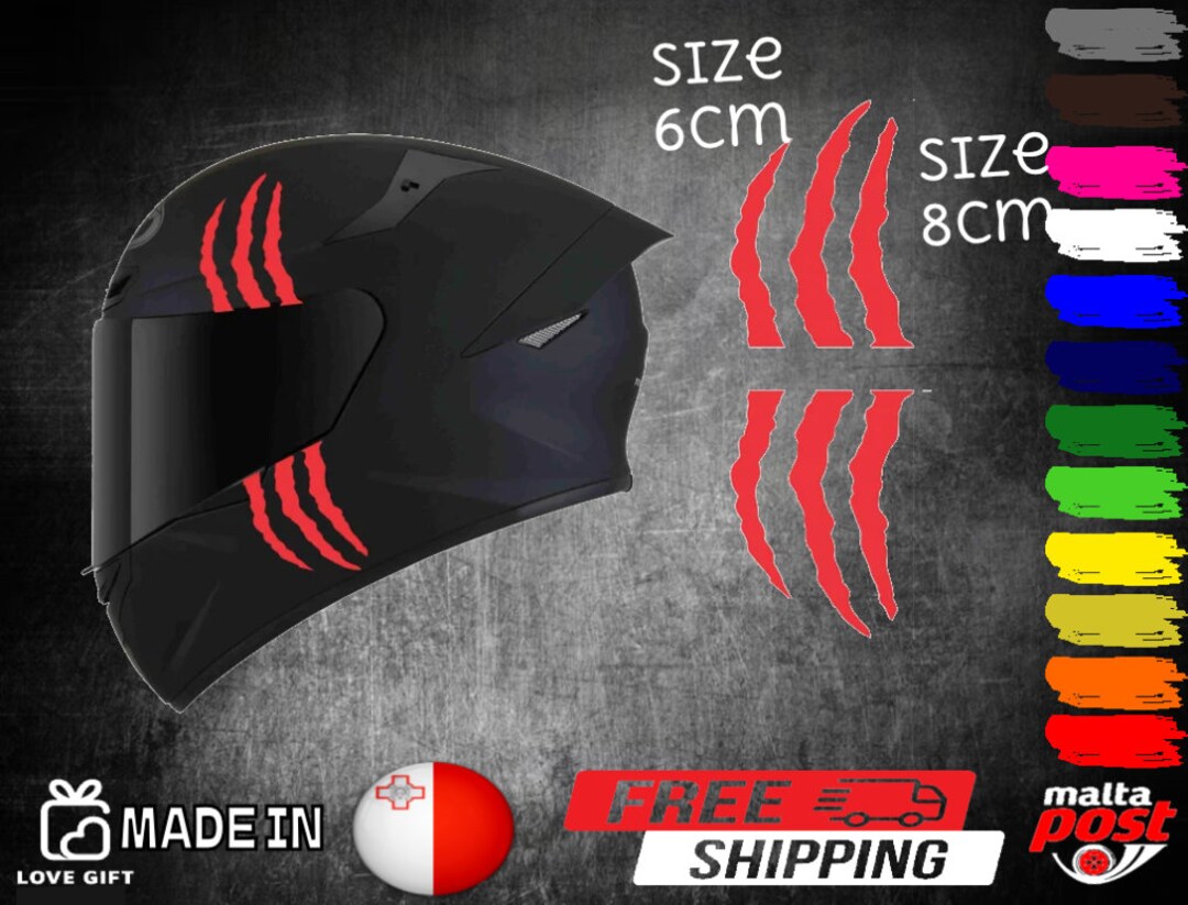 Motorcycle Helmet Sticker - Claw Scratches | Car Stickers | Tuning ...