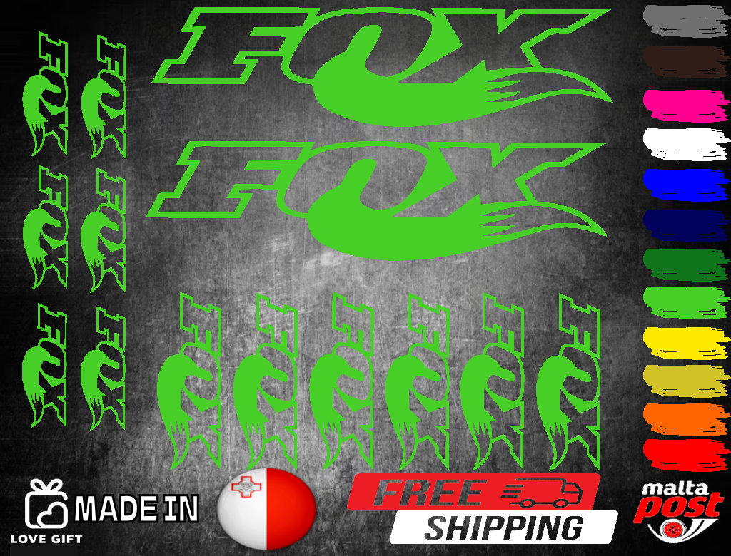 Fox Racing Logo 14x Stickers/decals Bike Motorcycle Fork Frame Vinyl ...