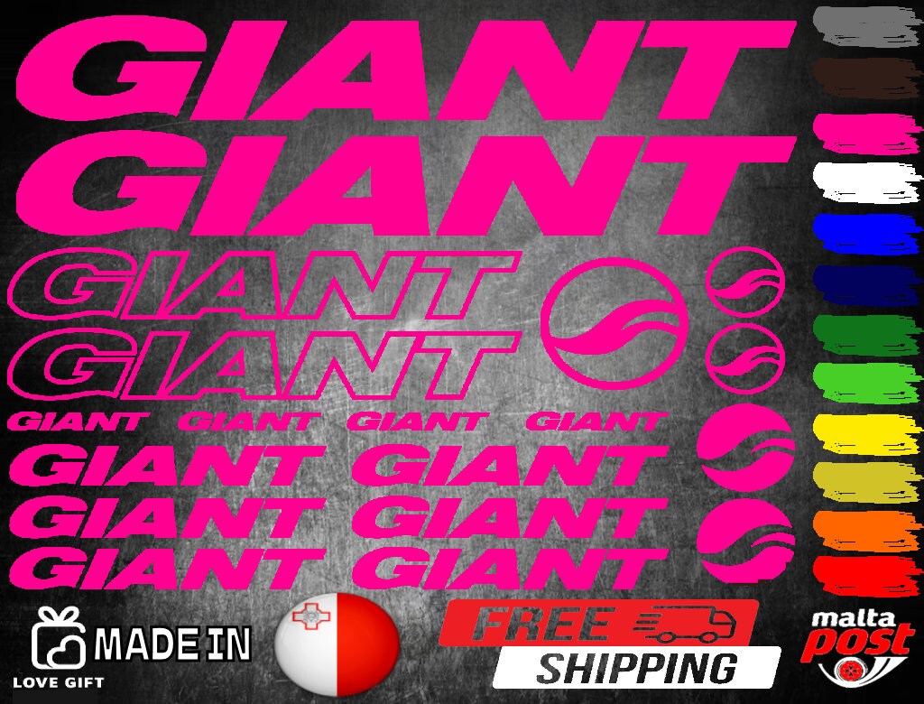 Giant Vinyl Stickers Sheet Bike Frame Cycle Cycling Bicycle Mtb Road - Etsy