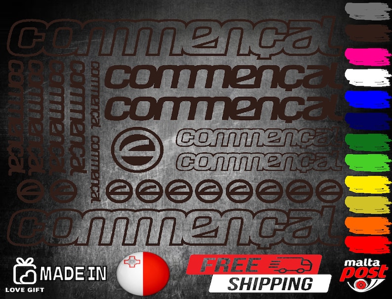 Commencal Vinyl Decal Stickers Sheet Bike Frame Cycle Cycling Bicycle ...
