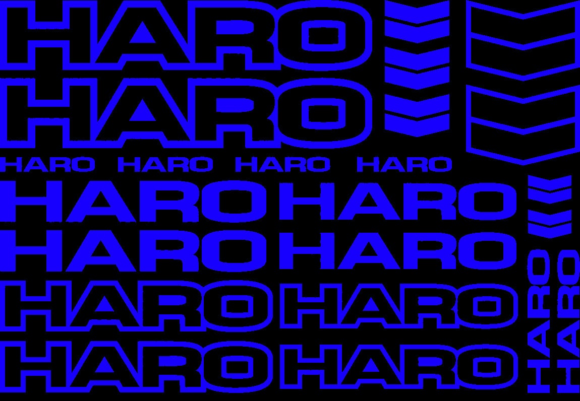 Haro Vinyl Decals Stickers Sheet Bike Frame Cycle Cycling Bicycle Mtb ...