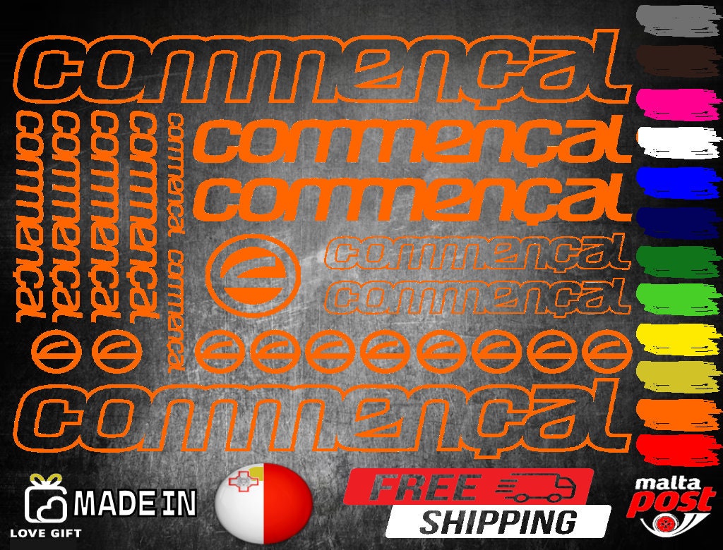 Commencal Vinyl Decal Stickers Sheet Bike Frame Cycle Cycling Bicycle ...