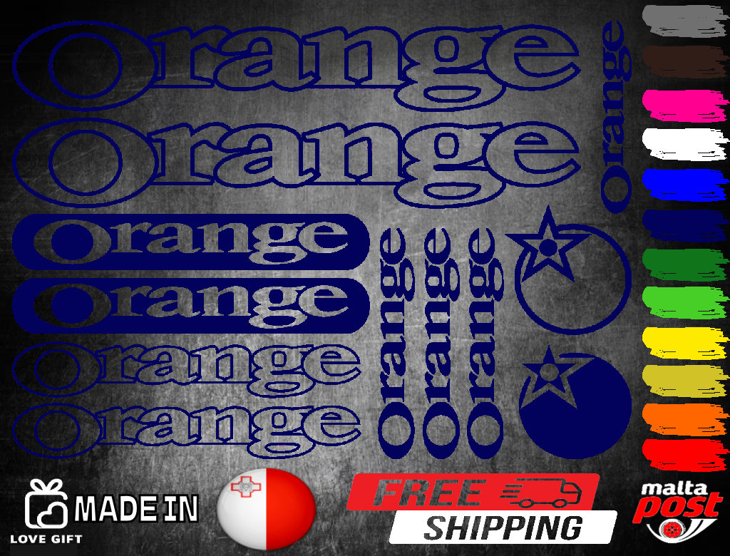 Orange Vinyl Decal Stickers Sheet Bike Frame Cycle Cycling Bicycle - Etsy