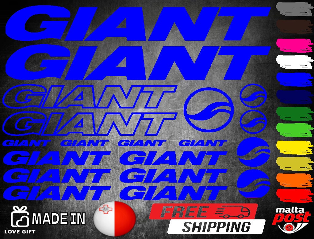 Giant Vinyl Stickers Sheet Bike Frame Cycle Cycling Bicycle Mtb Road - Etsy