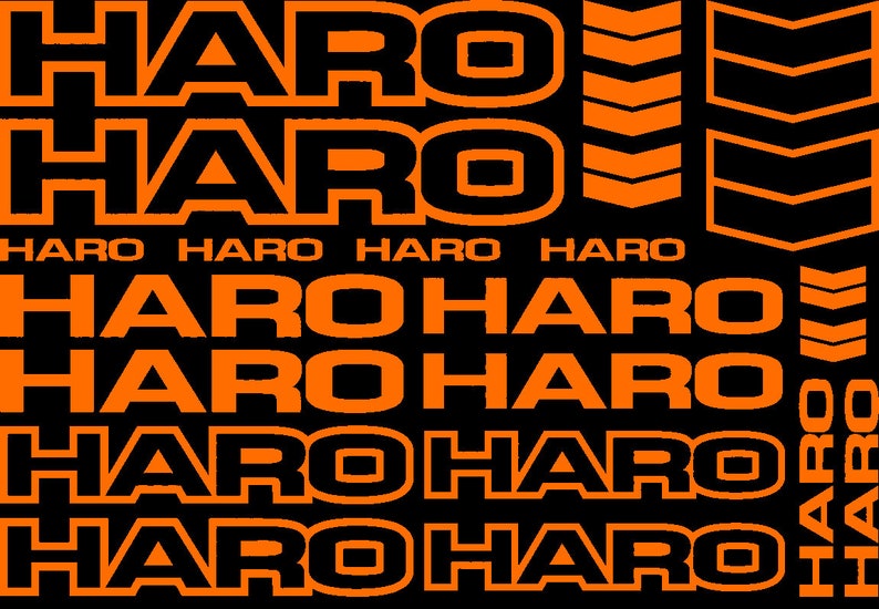 Haro Vinyl Decals Stickers Sheet Bike Frame Cycle Cycling Bicycle Mtb ...