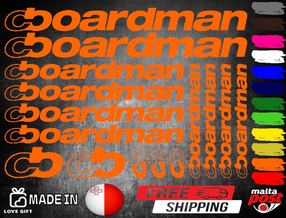Boardman Bikes Vinyl Decal Stickers Sheet Frame Cycle Cycling Bicycle ...