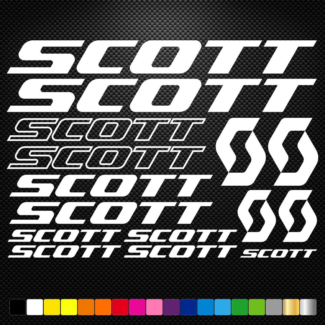 Scott Vinyl Decal Stickers Sheet Bike Frame Cycle Cycling Bicycle Mtb ...