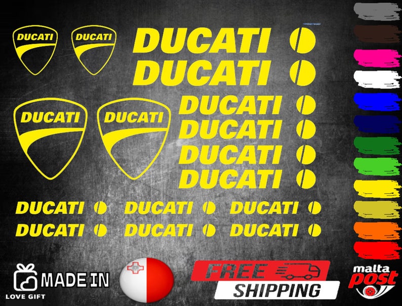 Ducati Motorcycle Sticker/decal Set for Motor Bike / Helmet /car Window ...
