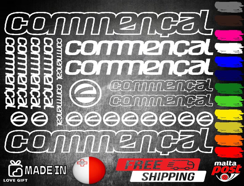 Commencal Vinyl Decal Stickers Sheet Bike Frame Cycle Cycling Bicycle ...