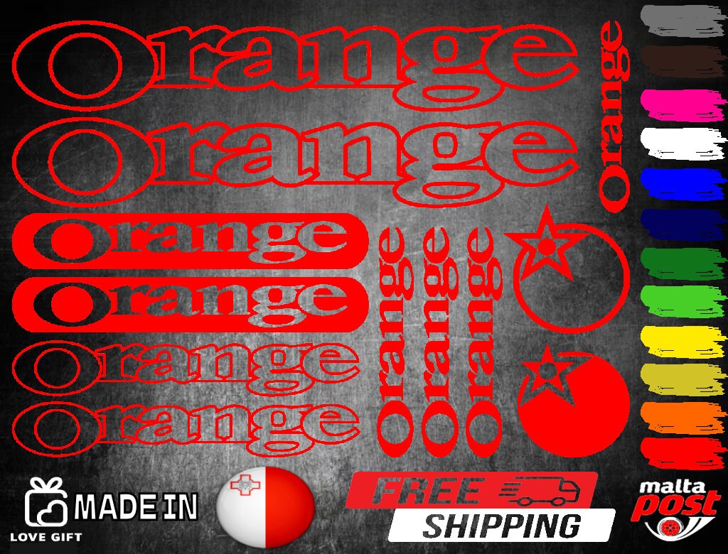 Orange Vinyl Decal Stickers Sheet Bike Frame Cycle Cycling Bicycle - Etsy