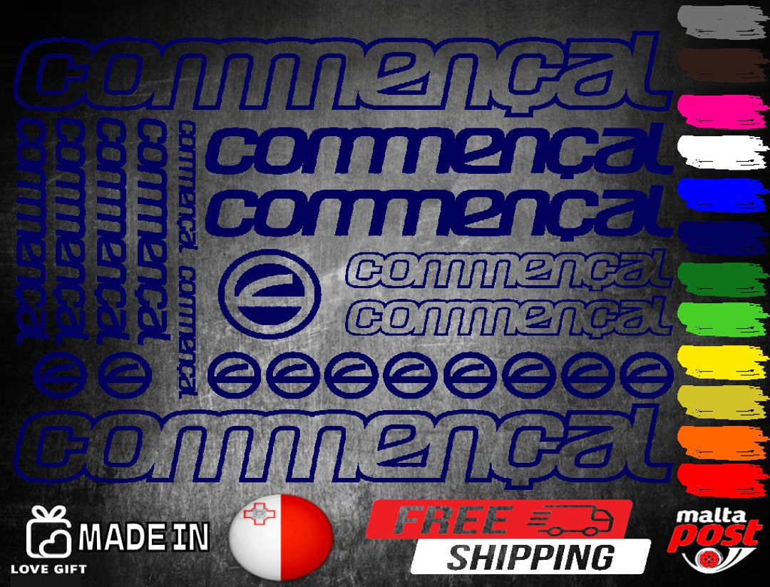 Commencal Vinyl Decal Stickers Sheet Bike Frame Cycle Cycling Bicycle ...