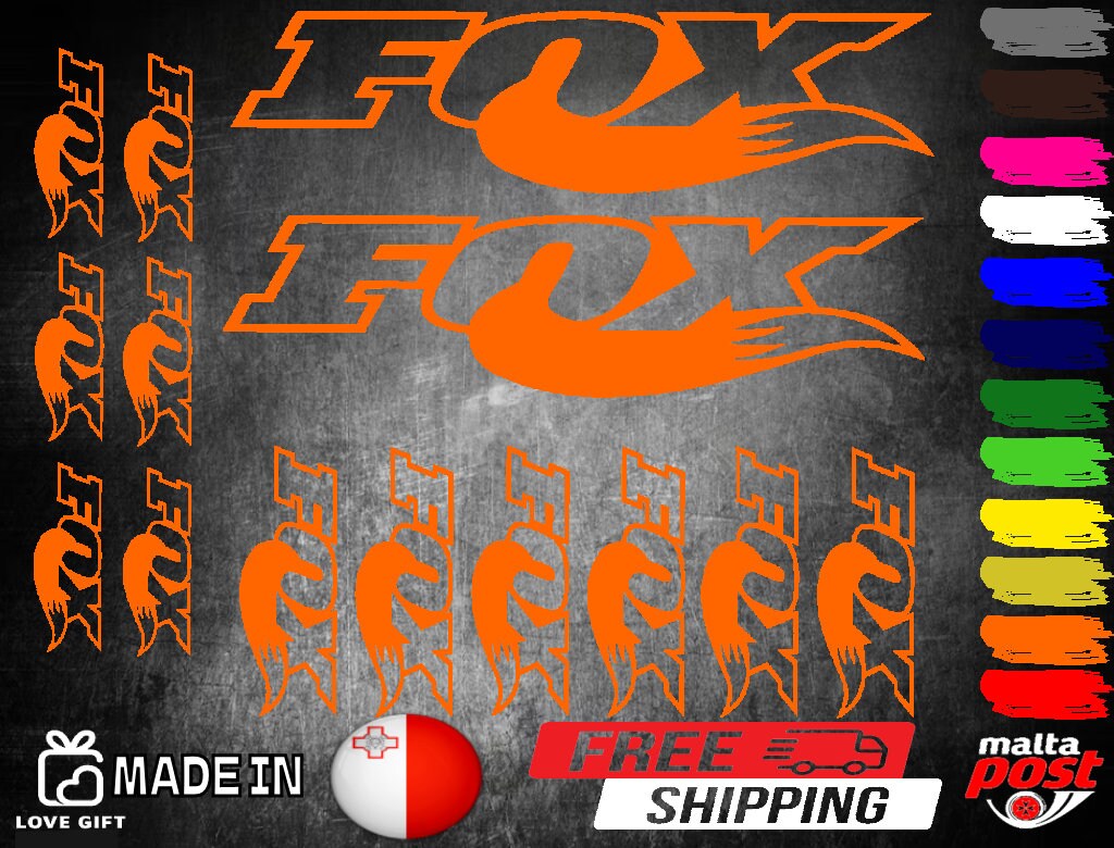 Fox Racing Logo 14x Stickers/decals Bike Motorcycle Fork Frame Vinyl ...