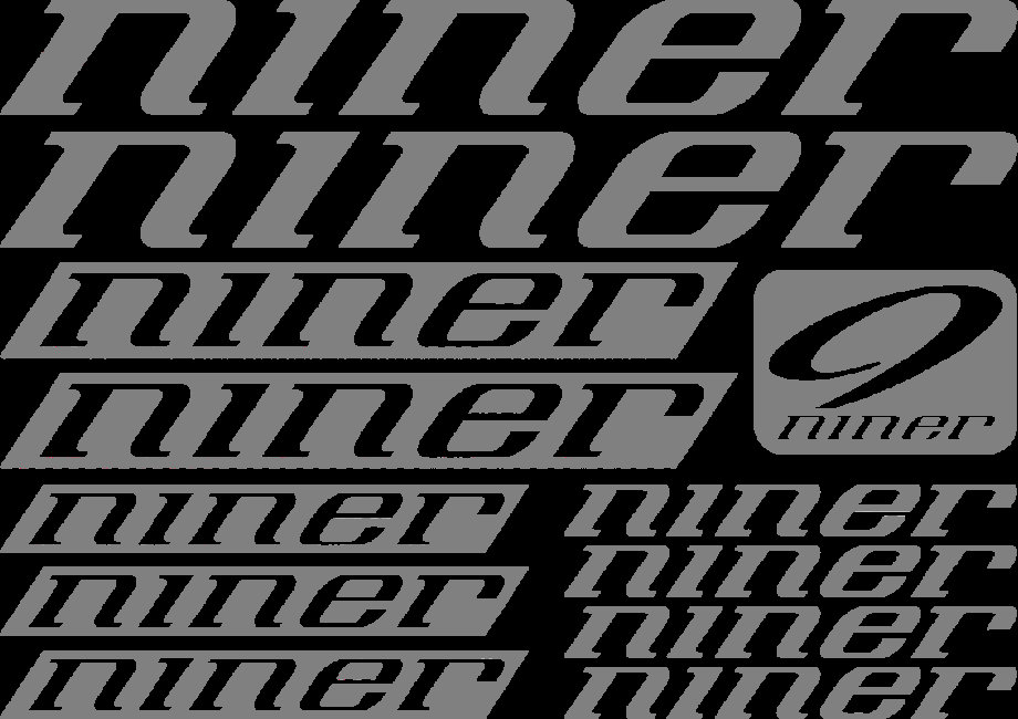 NINER Vinyl Decal Stickers Sheet Bike Frame Cycle Cycling Bicycle Mtb ...