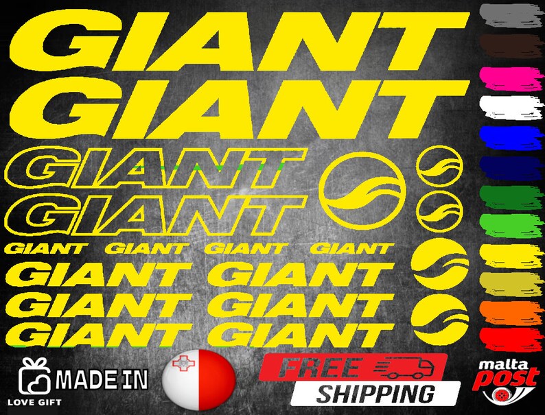 Giant Vinyl Decal Stickers Sheet Bike Frame Cycle Cycling Bicycle Mtb ...