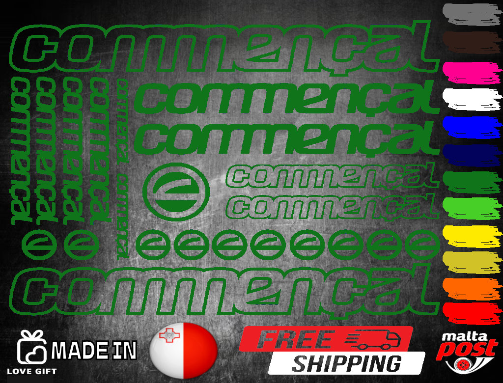 Commencal Vinyl Decal Stickers Sheet Bike Frame Cycle Cycling Bicycle ...