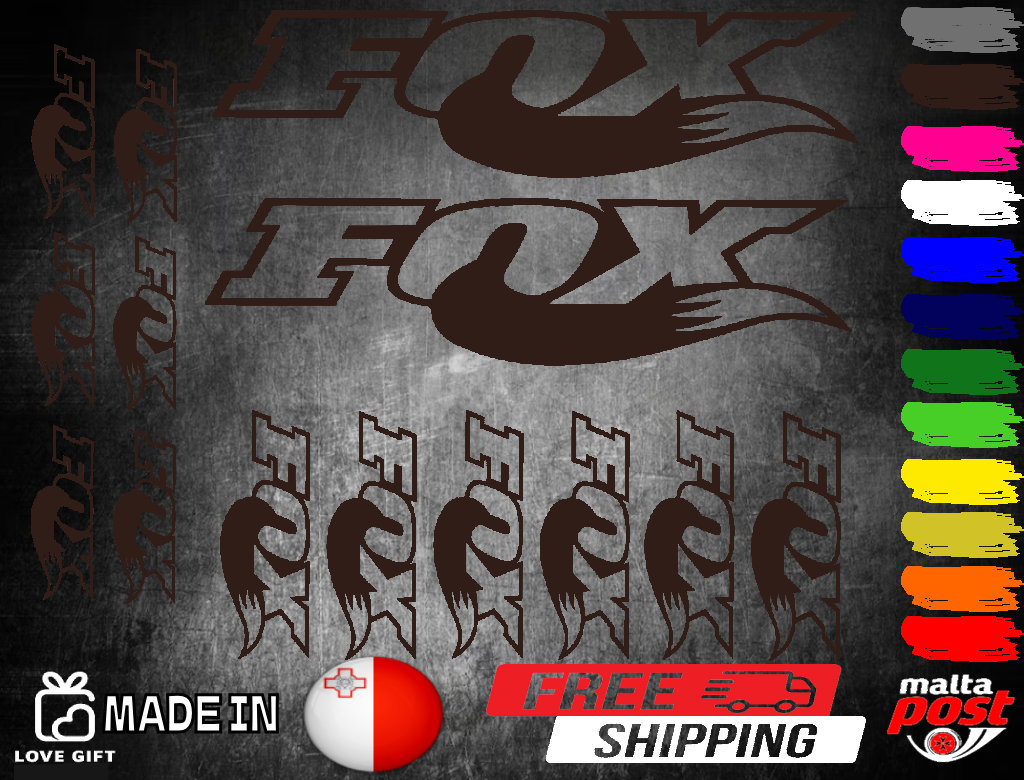 Fox Racing Logo 14x Stickers/decals Bike Motorcycle Fork Frame Vinyl ...
