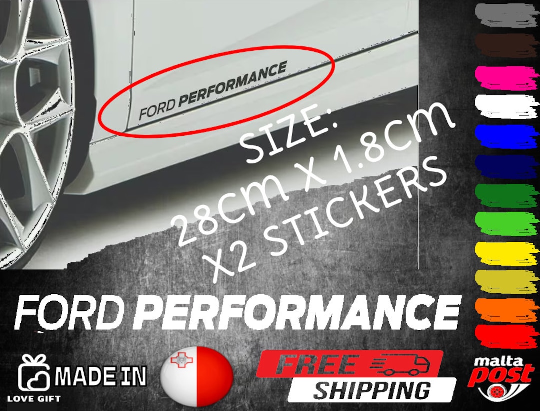 2PCS FORD PERFORMANCE Decal Sticker Sport Racing Stripe Emblem Car ...