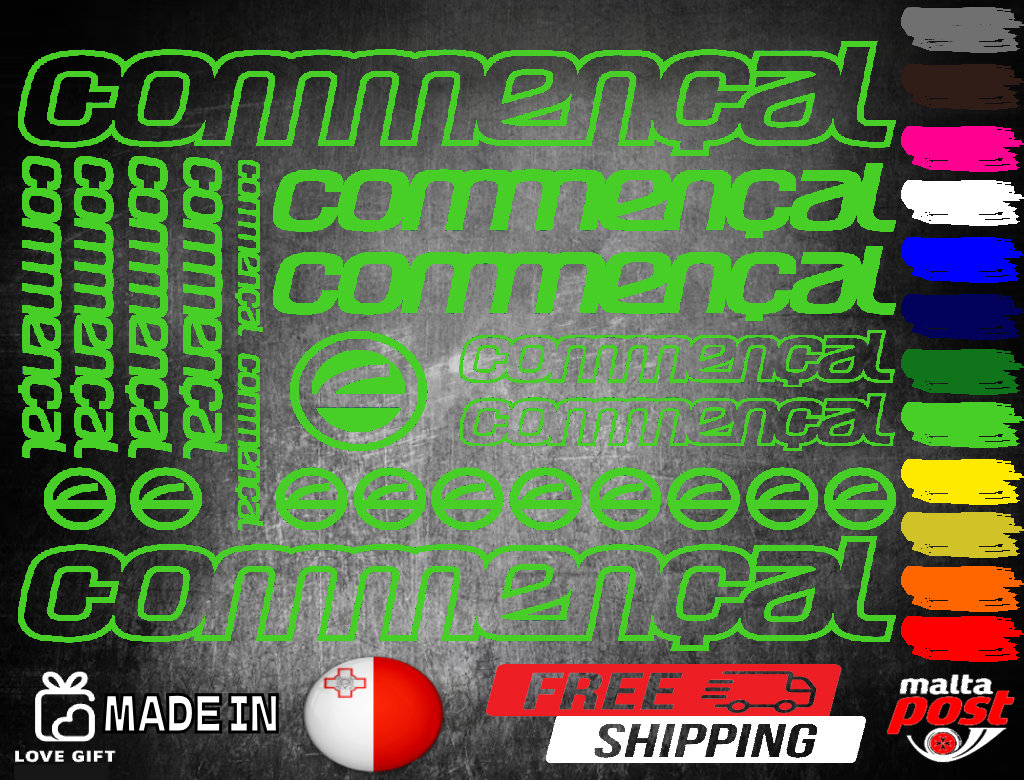 Commencal Vinyl Decal Stickers Sheet Bike Frame Cycle Cycling Bicycle ...