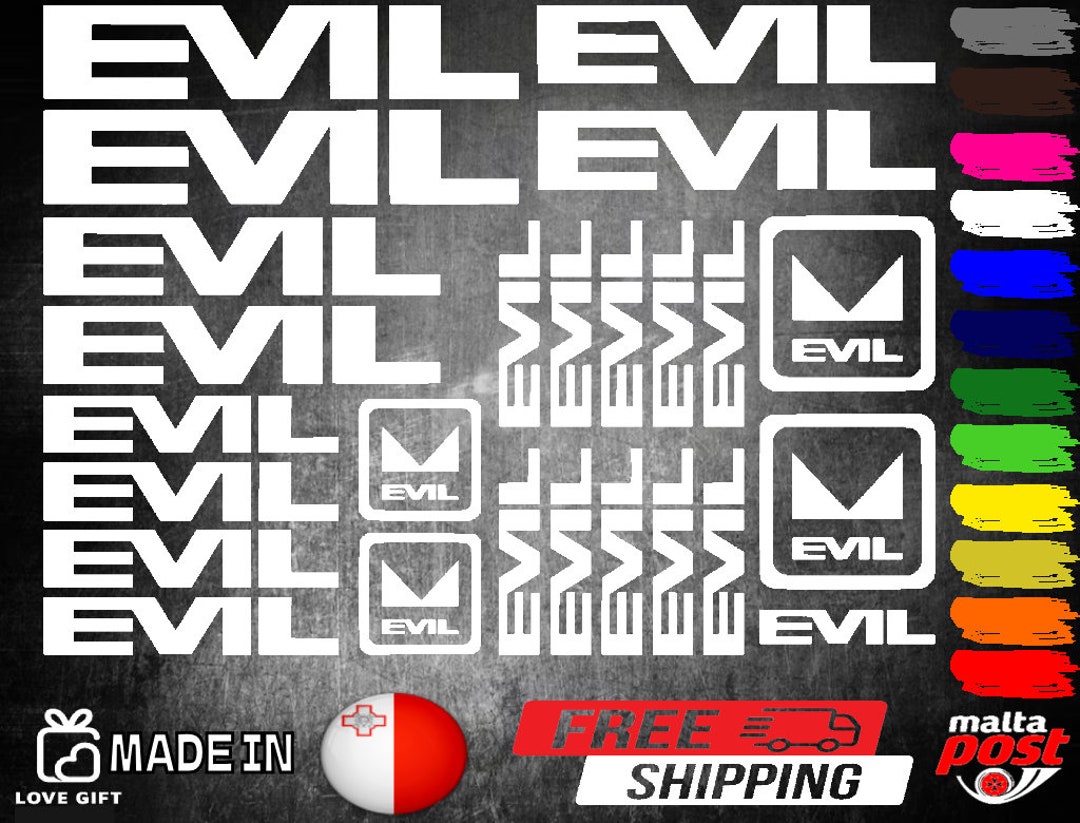 EVIL Vinyl Stickers Sheet Bike Frame Cycle Cycling Bicycle Mtb Road - Etsy