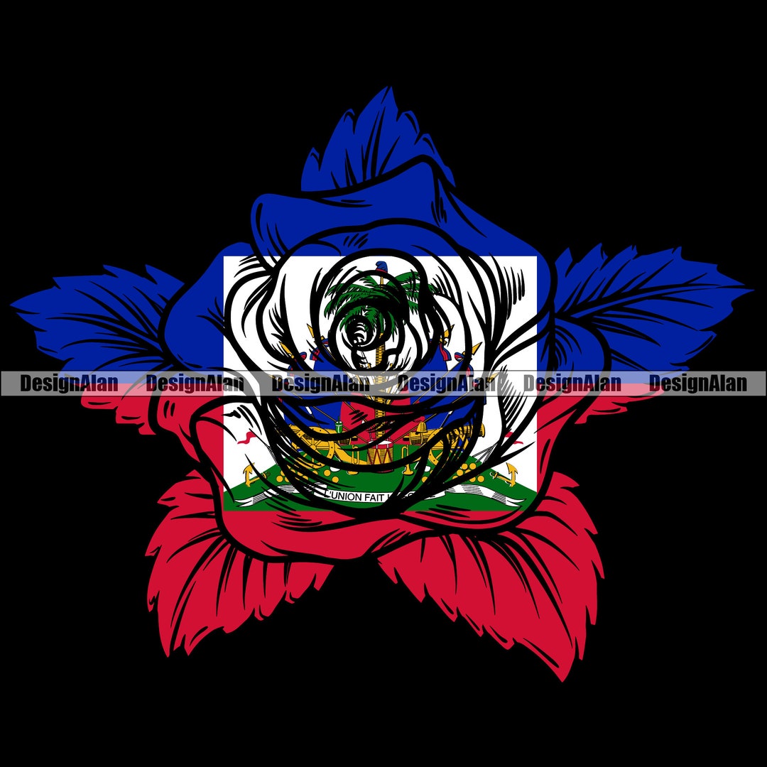 Haiti Haitian Creole Flag Hibiscus Orchid Caribbean Island Flower Love ...