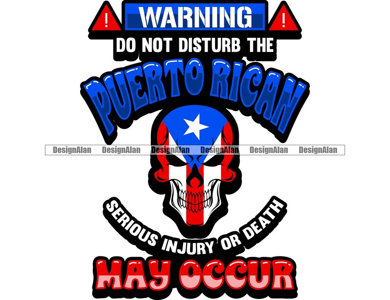 Warning Do Not Disturb the Puerto Rico Rican Skull Flag Death - Etsy