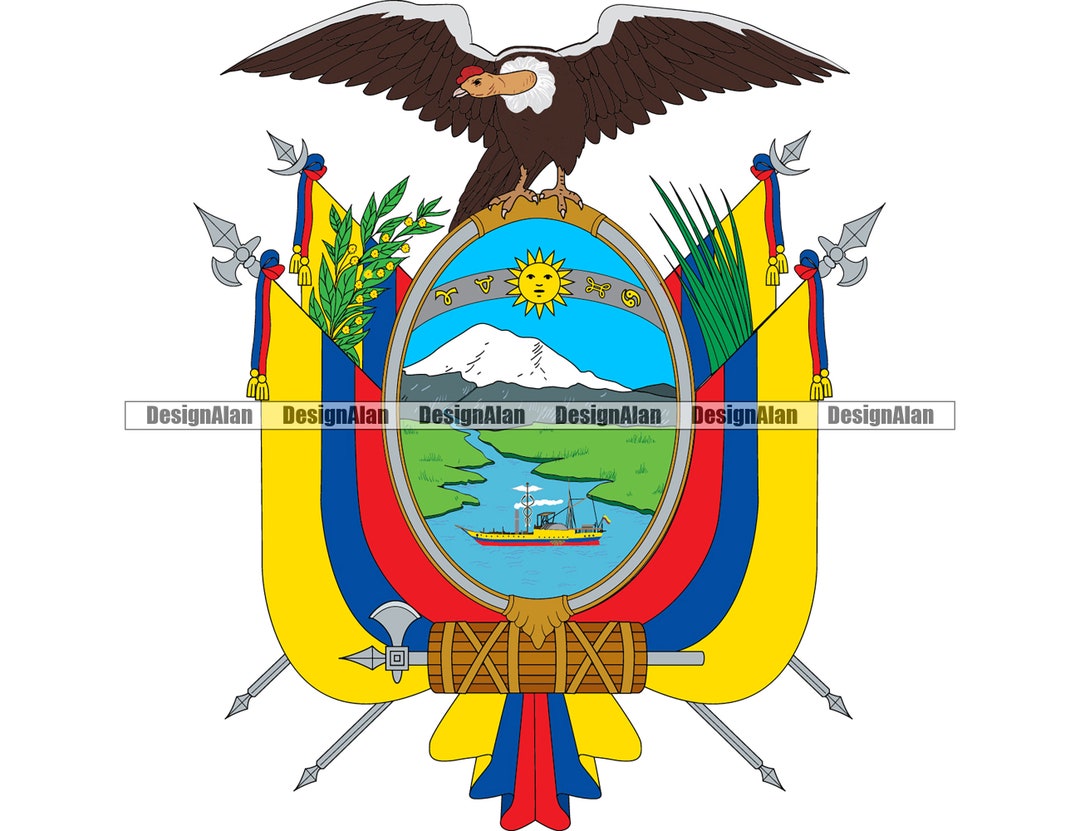 Ecuador Ecuadorian Flag Emblem the Condor Badge Spanish Pride Latino ...