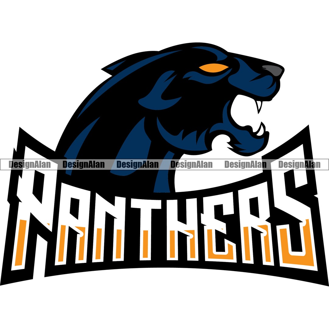 Panther School Mascot Sport Team Cartoon Character Growling Angry Big ...
