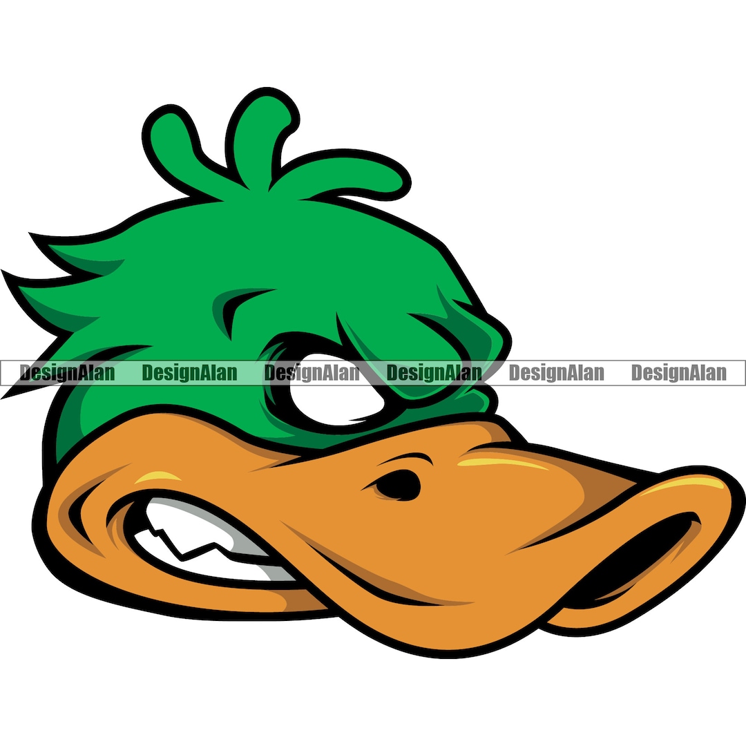 Duck School Mascot Sports Team League Fantasy Cartoon Character Angry ...