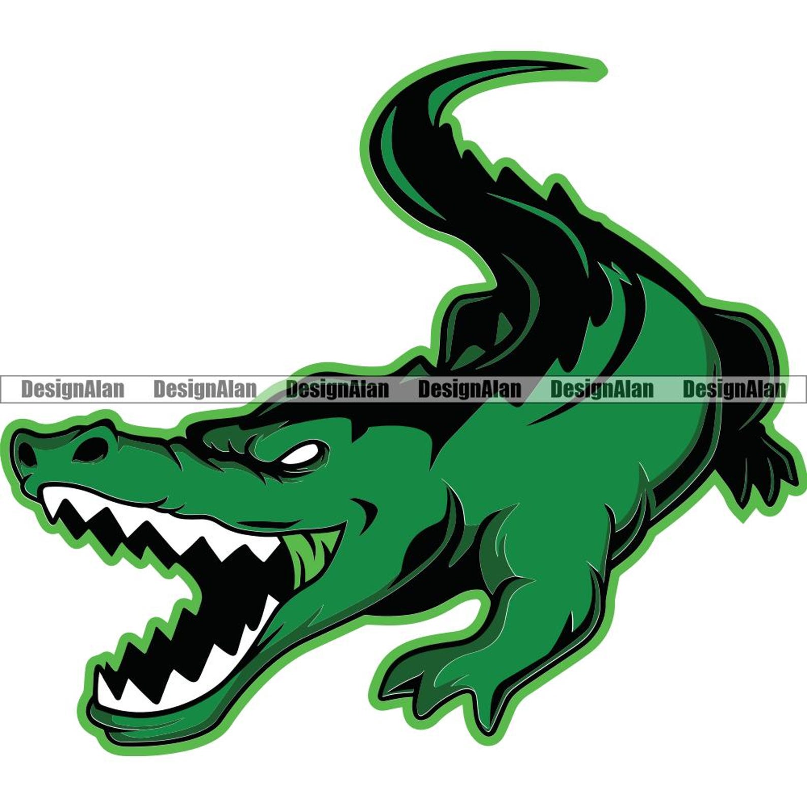 Gator Alligator Design Bundle: Mascot Logo Graphics (SVG, PNG, JPG Cut ...