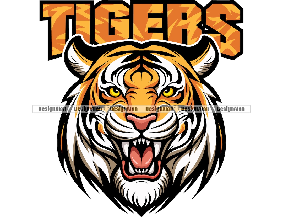 Bengal Tiger School Mascot Sports Team League Cartoon Growling Angry ...