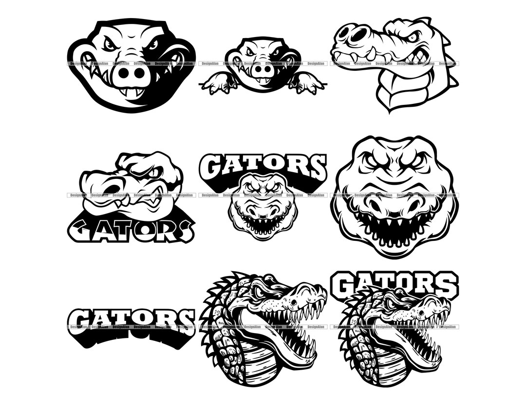 9 Bundle Gator Alligator PNG SVG Design Bundle — School Mascot Sports ...
