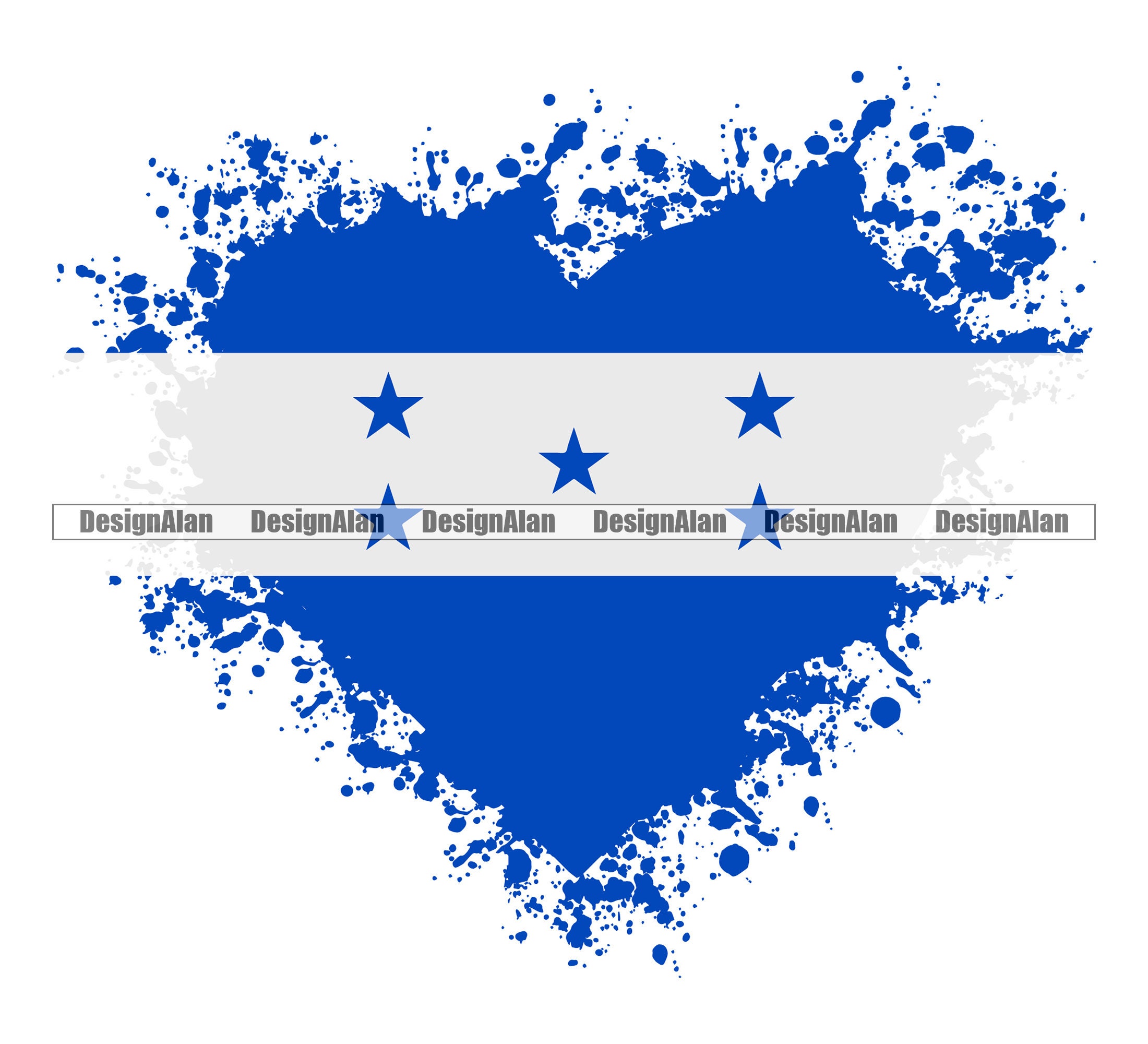 Honduras Honduran Flag Heart Paint Splatter Splash Pride Spanish Latino ...