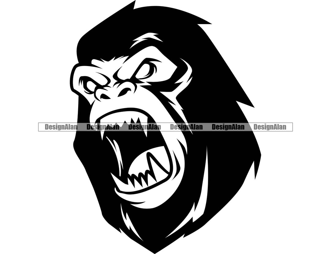 Gorilla School Mascot Sports Team Angry Growling Silverback Ape Money ...