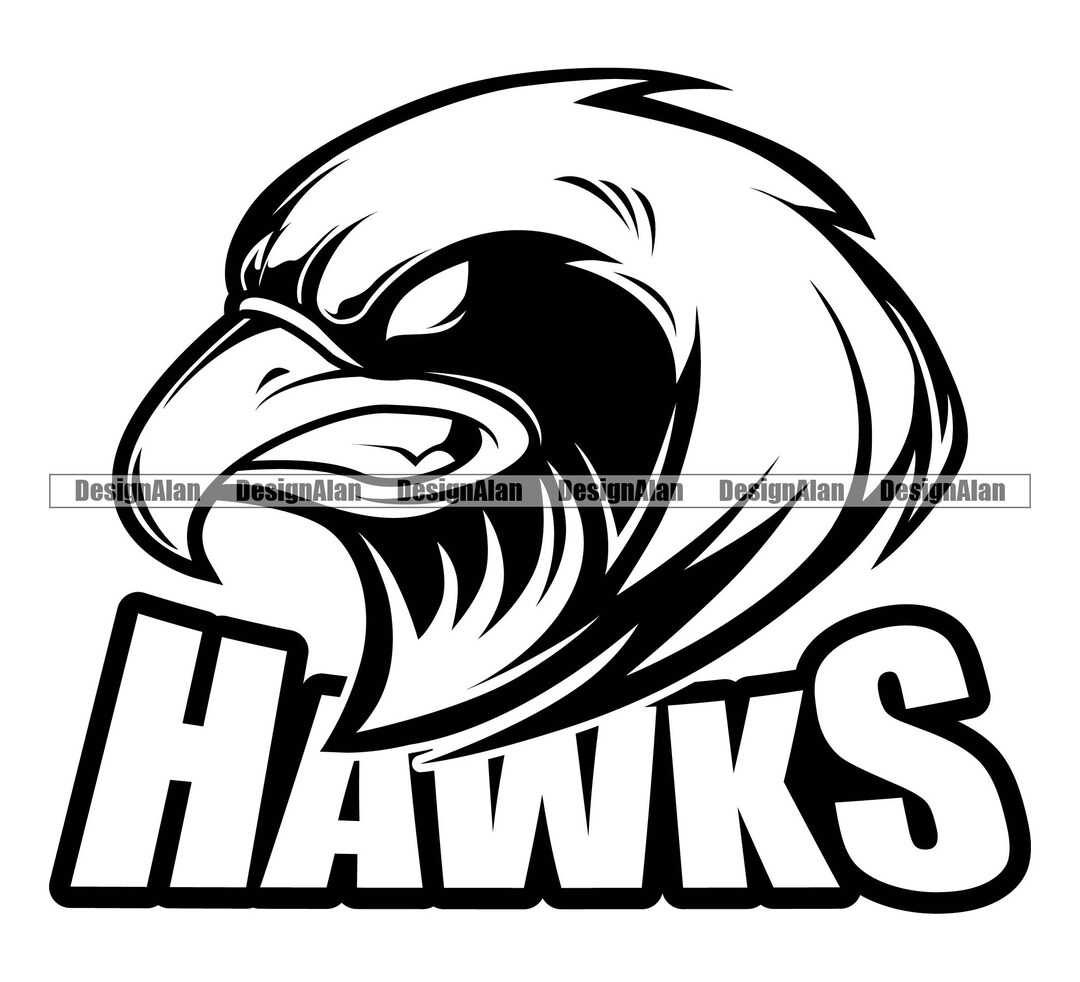 Hawk School Mascot Sports Team League Cartoon Character Mean Angry Bird ...